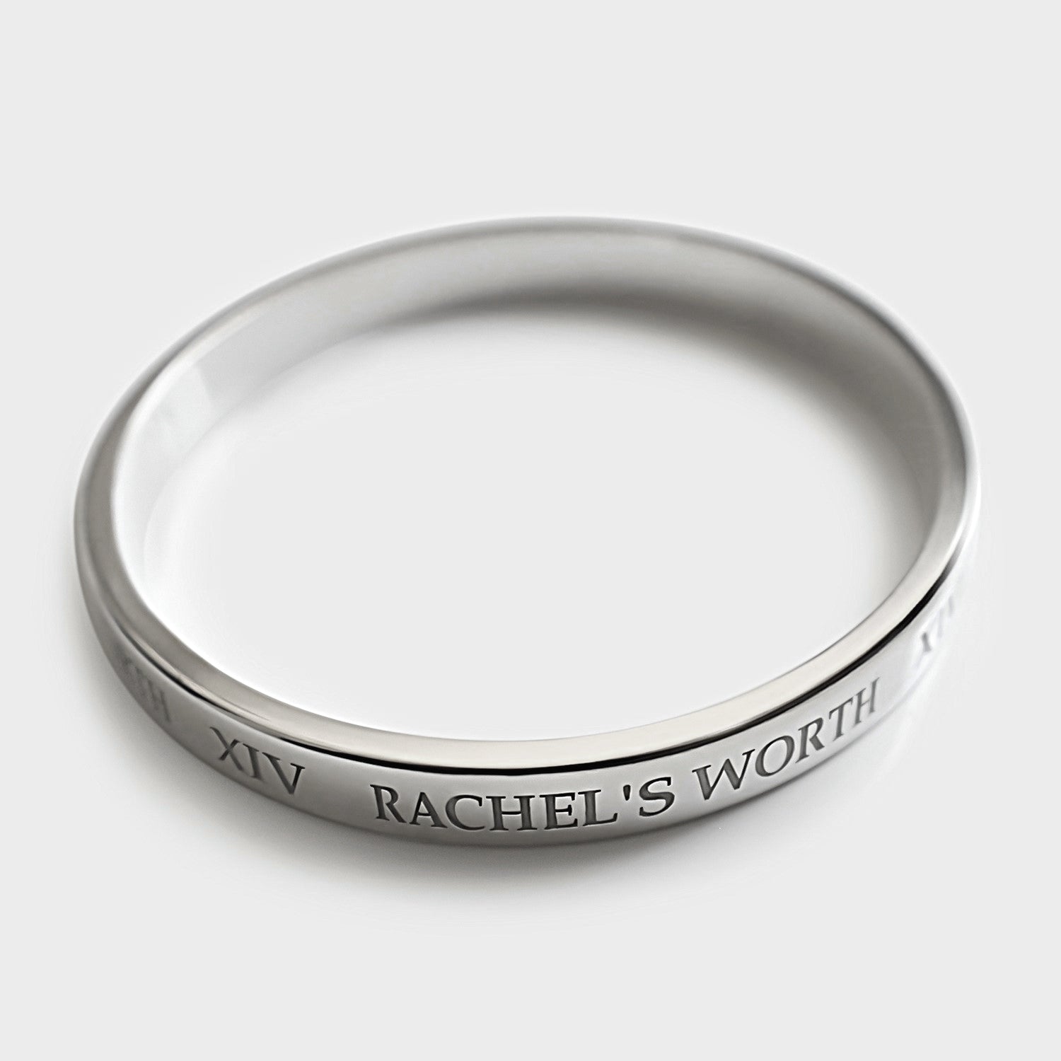 XIV Sterling Silver Bangle Bracelet • Rachel's Worth®